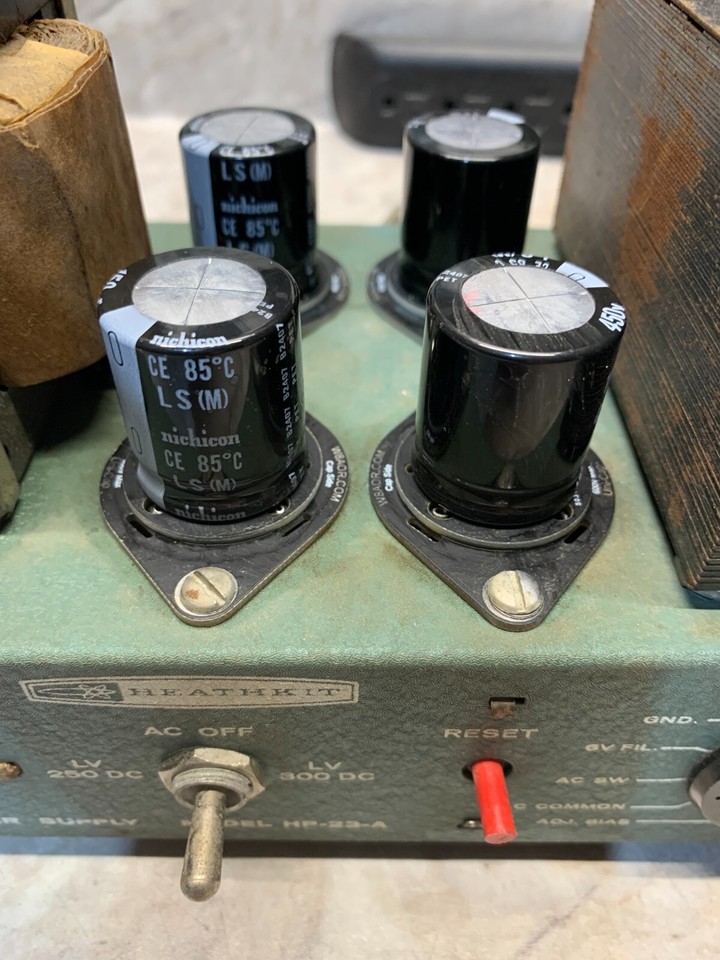 Heathkit HP-23 A/B/C + PS-23 Power Supply Rebuild Restoration Capacitor ...