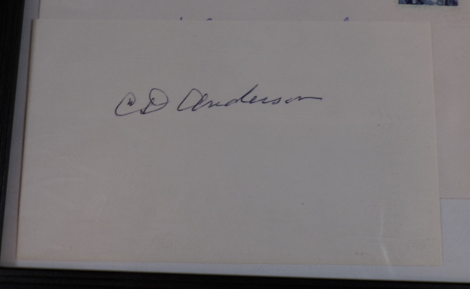 Signed Carl D Andersen Nobel Prize Physics Signed card and handwritten ...
