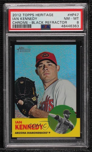 2012 Topps Heritage Chrome Black Refractor /63 Ian Kennedy #HP47 PSA 8 ...