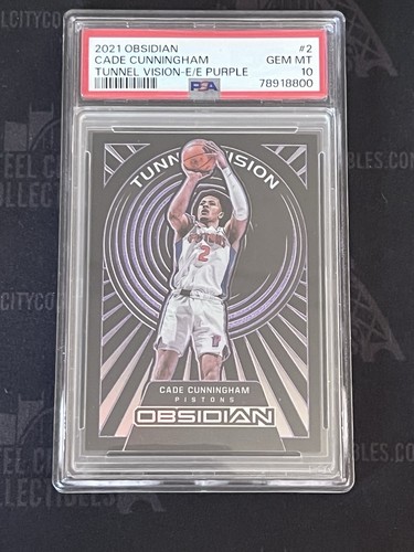 2021-22 Panini Obsidian RC Cade Cunningham Tunnel Vision Purple Etch ...