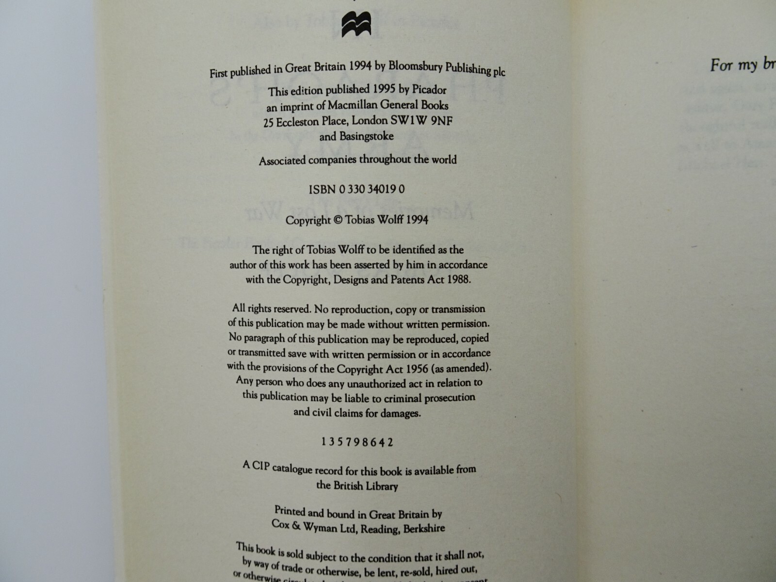 In Pharaoh's Army: Memories of a Lost War by Tobias Wolff - Paperback ...