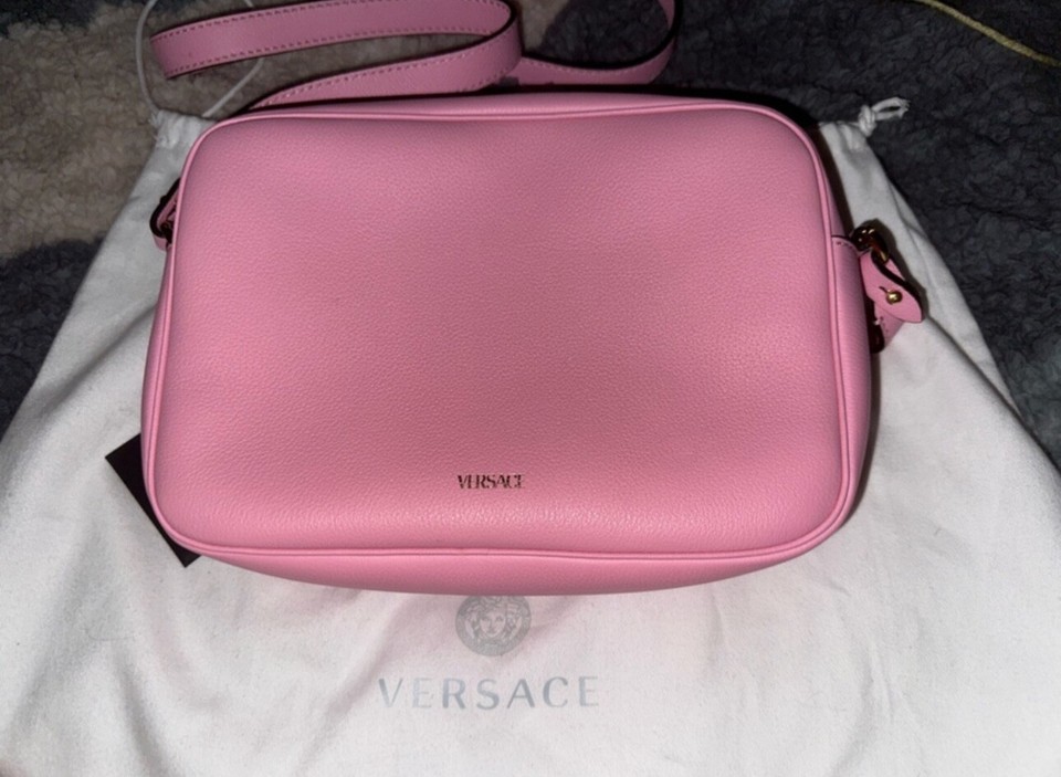 VERSACE Medusa Leather Shoulder Camera Bag Pink | eBay