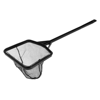 Black Plastic Grip Rectangle Frame Aquarium Meshy Fish Landing Net ...
