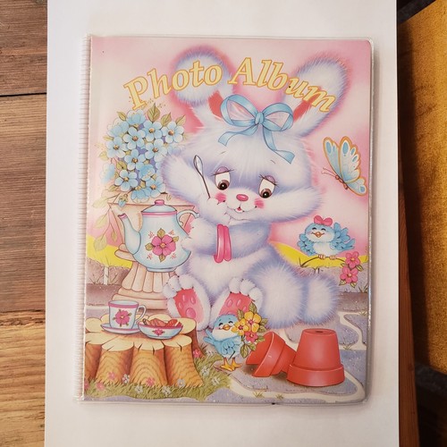 Baby Rabbit Photo Album Cartoon Bunny Flowers Valentines Easter Vintage ...