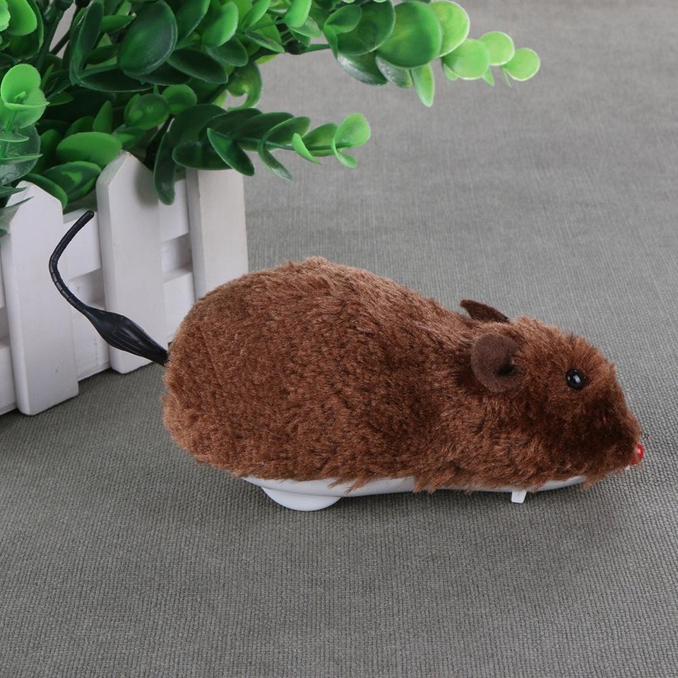 Clockwork Mouse Toy Cat Plush Rat Mechanical Motion Interactive Toy ...