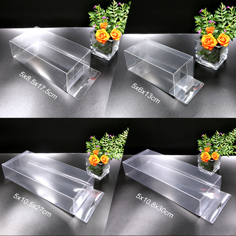 25X Clear Boxes with Hang Hole Retail Shop Display PVC Plastic Box ...