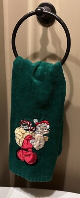 Vintage Embroidered Appliqué Popeye The Sailor Man Christmas Hand Towel ...