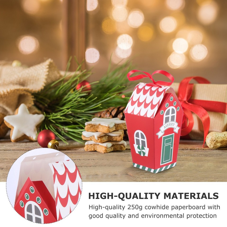 30 pcs Paper Christmas Gift Bag Kraft Paper Gift Box Creative Hand ...