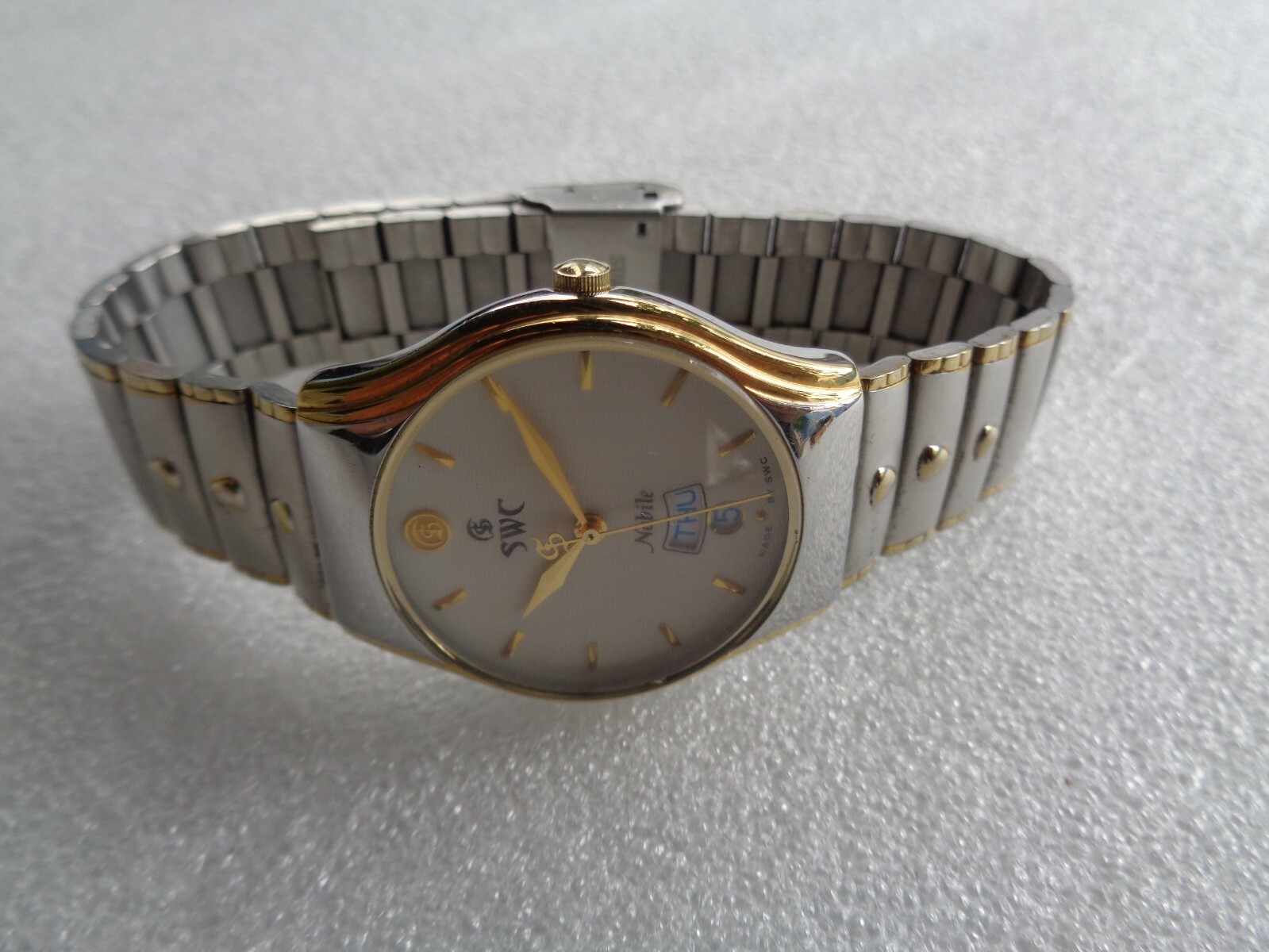 RARE 2 TONE SAMSUNG NOBILE SWC KOREA QUARTZ MD SIZE 32 MM QUARTZ MENS ...