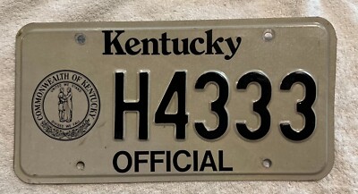 LICENSE PLATES KENTUCKY OFFICIAL H4333 | eBay