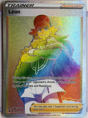 Leon 195/185 Secret Rare Vivid Voltage Pokemon Card Mint Condition | eBay