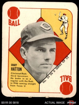 1951 Topps Red Back #34 Grady Hatton Reds 6 - EX/MT | eBay