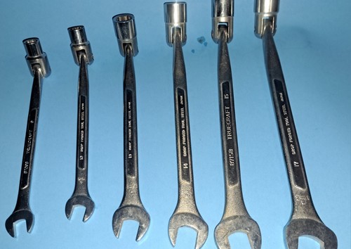 VTG TRUECRAFT 6pc Flex Head Socket Combination Wrenches 3/8”-3/4” 12pt Japan | eBay