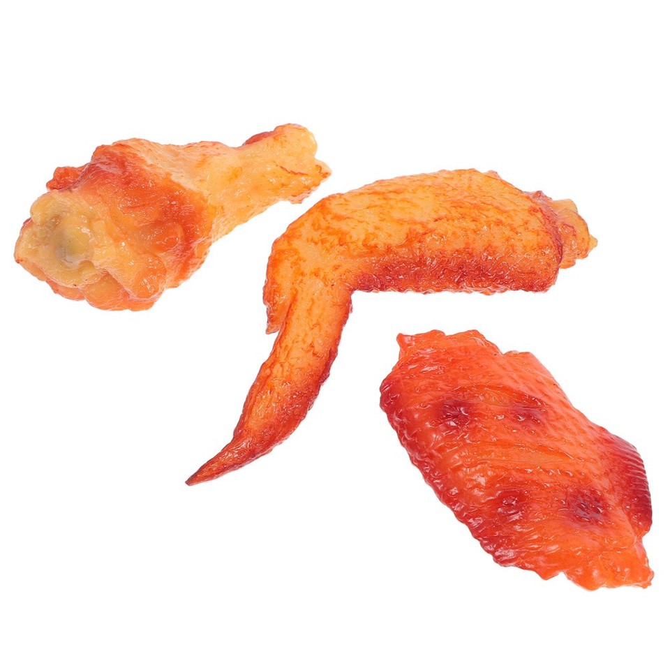 3 Pcs Fake Realistic Food Artificial Fried Drumstick Chicken Wing ...