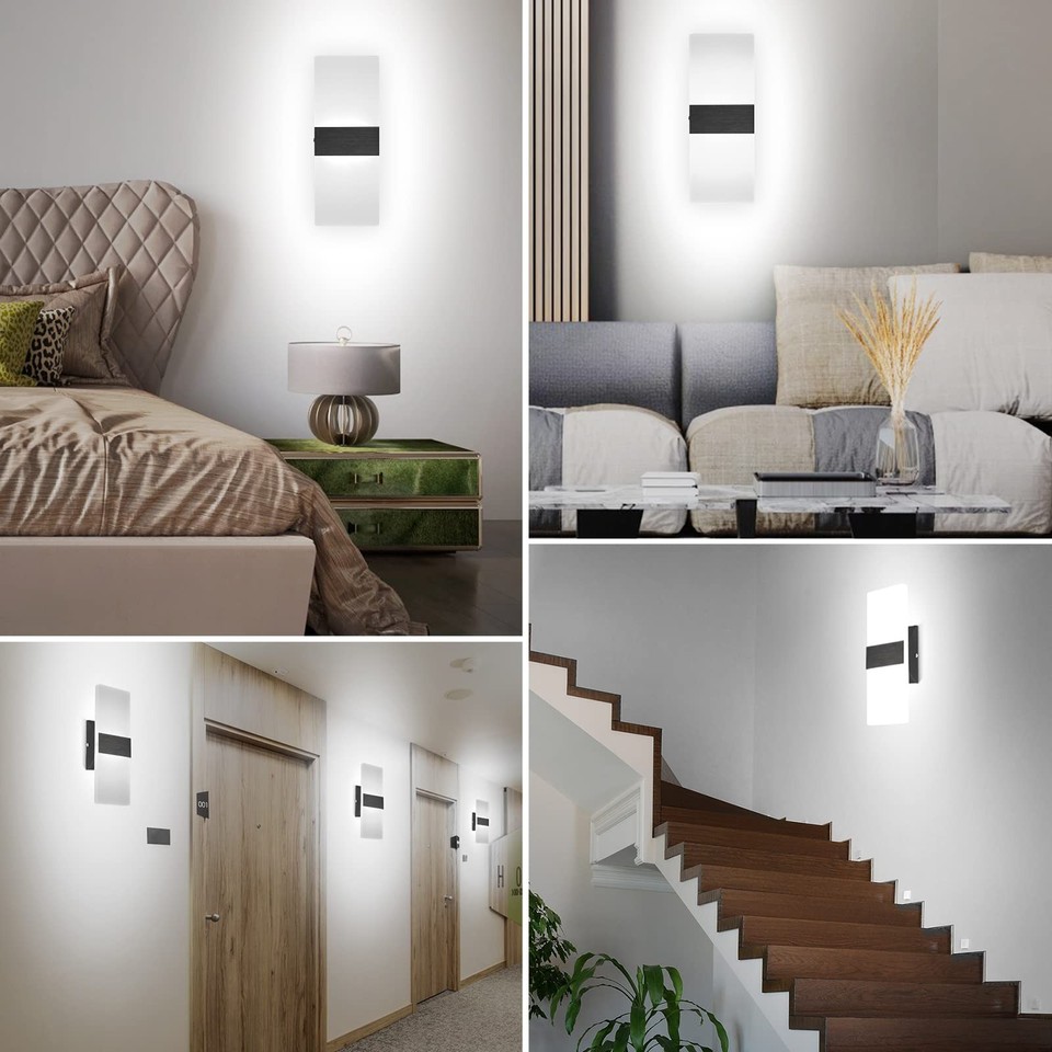 Trlife Dimmable Wall Sconces, Modern Wall Sconces Set Of 2 Hardwired ...