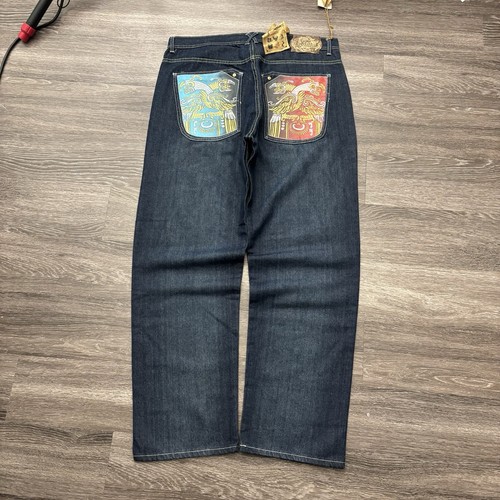 KAALU Vintage Baggy Embroidered Grunge Y2K Jeans Size 38x32 JNCO NWT ...