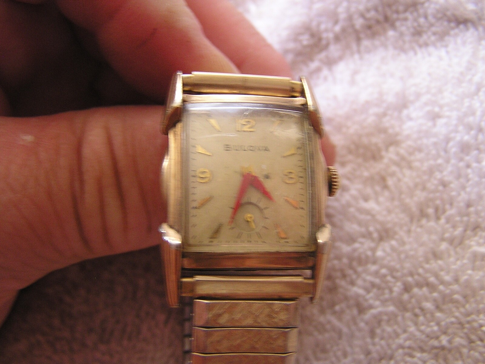 Vintage Bulova Watch Red Hands 21 Jewels 10BM Nice Case Lugs | eBay