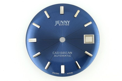 Jenny Carribean Automatic Watch Dial Metallic Blue NOS 28 mm ETA 2772 ...