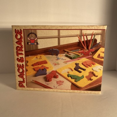 Vintage Place and Trace Puzzle Stencil Set Discovery Toys Complete | eBay