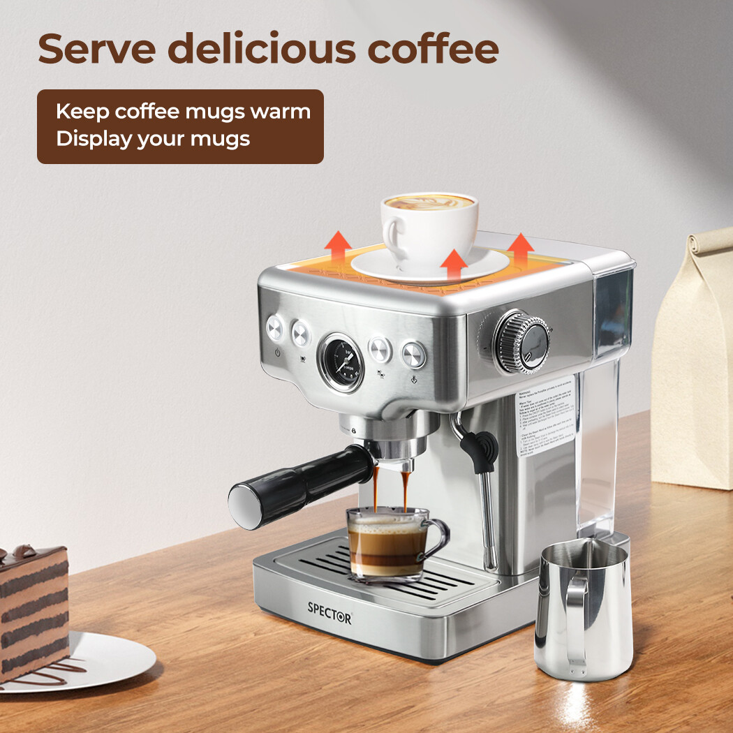 Spector Coffee Machine 20 Bar Espresso Cappuccino Maker Frother LCD Pre ...