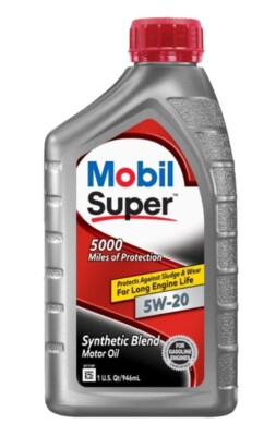 7 Quarts Engine Motor Oil EXXON Mobil SUPER Synthetic Blend SAE 5W-20 ...