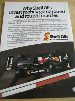 SHELL OILS FORMULA 3 SPONSOR 1982 POSTER ADVERT READY FRAME A4 SIZE ...