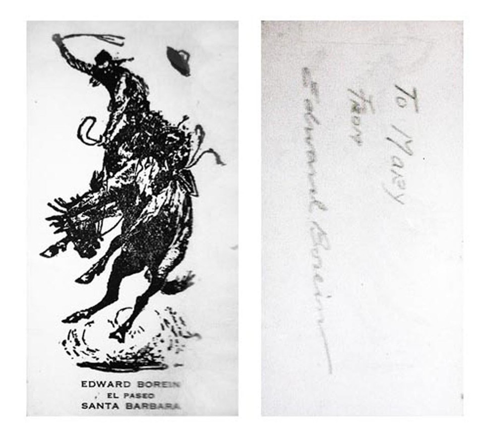 Santa Barbara Ink Drawing EDWARD BOREIN 'Bull Dogger', 10.5" x 13.5" | eBay