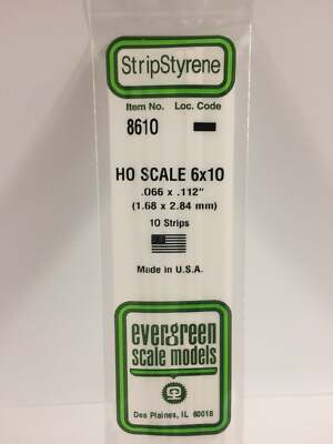 Evergreen Scale Models HO Scale Styrene Strip pkg(10) 6 x 10in 8610 | eBay