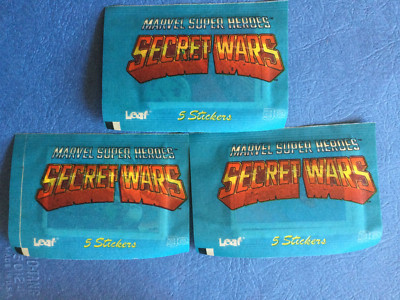 LEAF,Yr 1984 MARVEL SUPER HEROES ,SECRET WARS, STICKERS,3 PACKS =15 ...