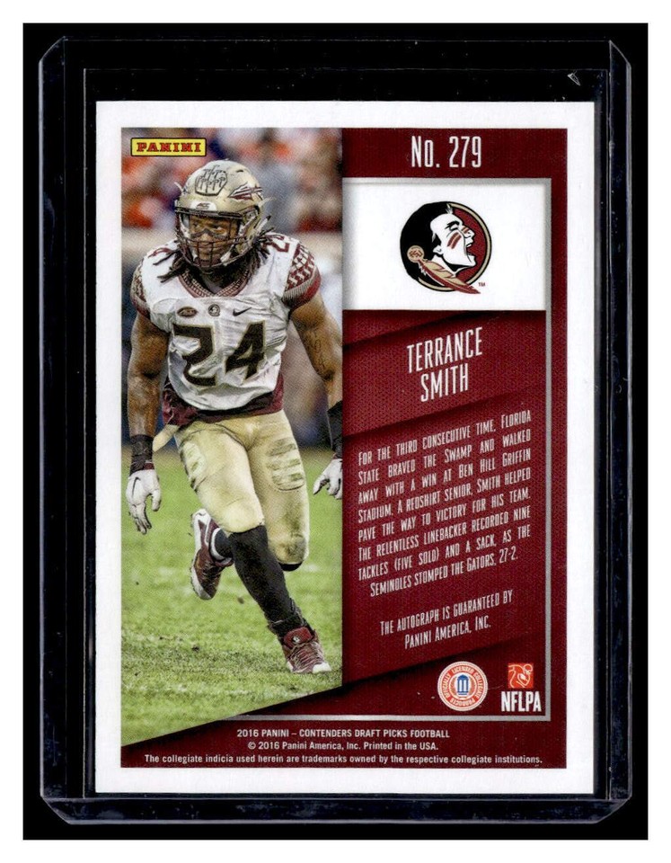 Terrance Smith 2016 Panini Contenders Draft Picks AUTOGRAPH AU Auto | eBay