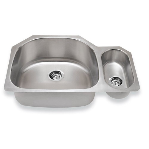 32" Stainless Steel Undermount 80/20 Double D-Bowl Offset Kitchen Sink ...