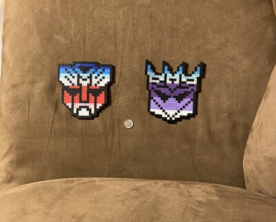Perler Bead Pixel Art Transformers Autobot and Decepticon Optimus Prime ...