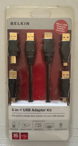 NEW Belkin 5-in-1 USB Adapter Kit, 16 Feet - F3U160-16-TG FREE SHIPPING ...