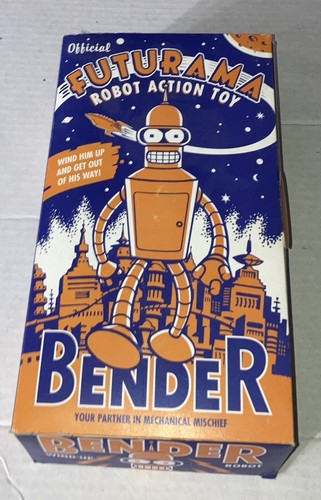 2000 Futurama-Bender Wind Up Robot-Complete In Box-Rocket USA | eBay