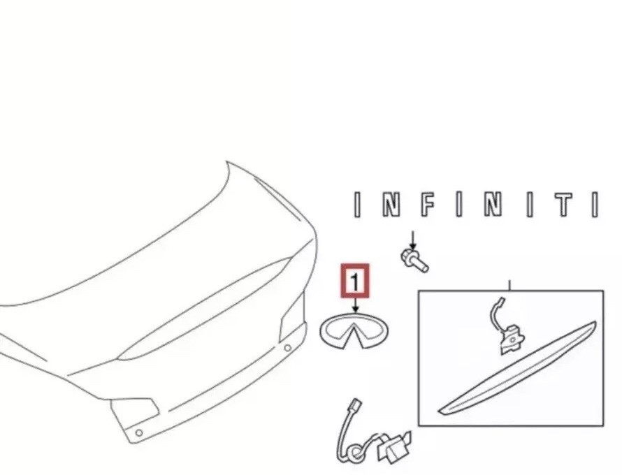 2003-2015 Infiniti G25 G35 G37 Q40 Coupe & Sedan Rear Logo Emblems ...