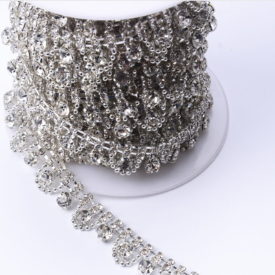 1M Rhinestone Chain Flower Trim Crystal Diamante Ribbon Wedding ...