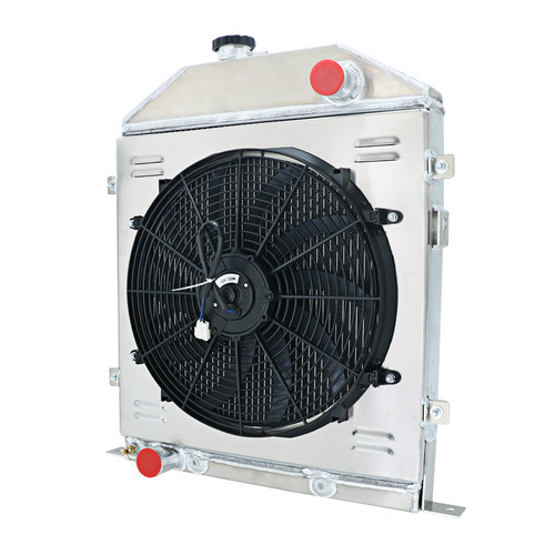3 Rows Aluminum Radiator+Shroud Fan For 1942-1948 Ford Coupe Super ...