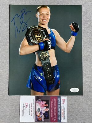 UFC CHAMPION- "THUG" ROSE NAMAJUNAS SIGNED 8x10 BELT PORTRAIT PHOTO JSA ...