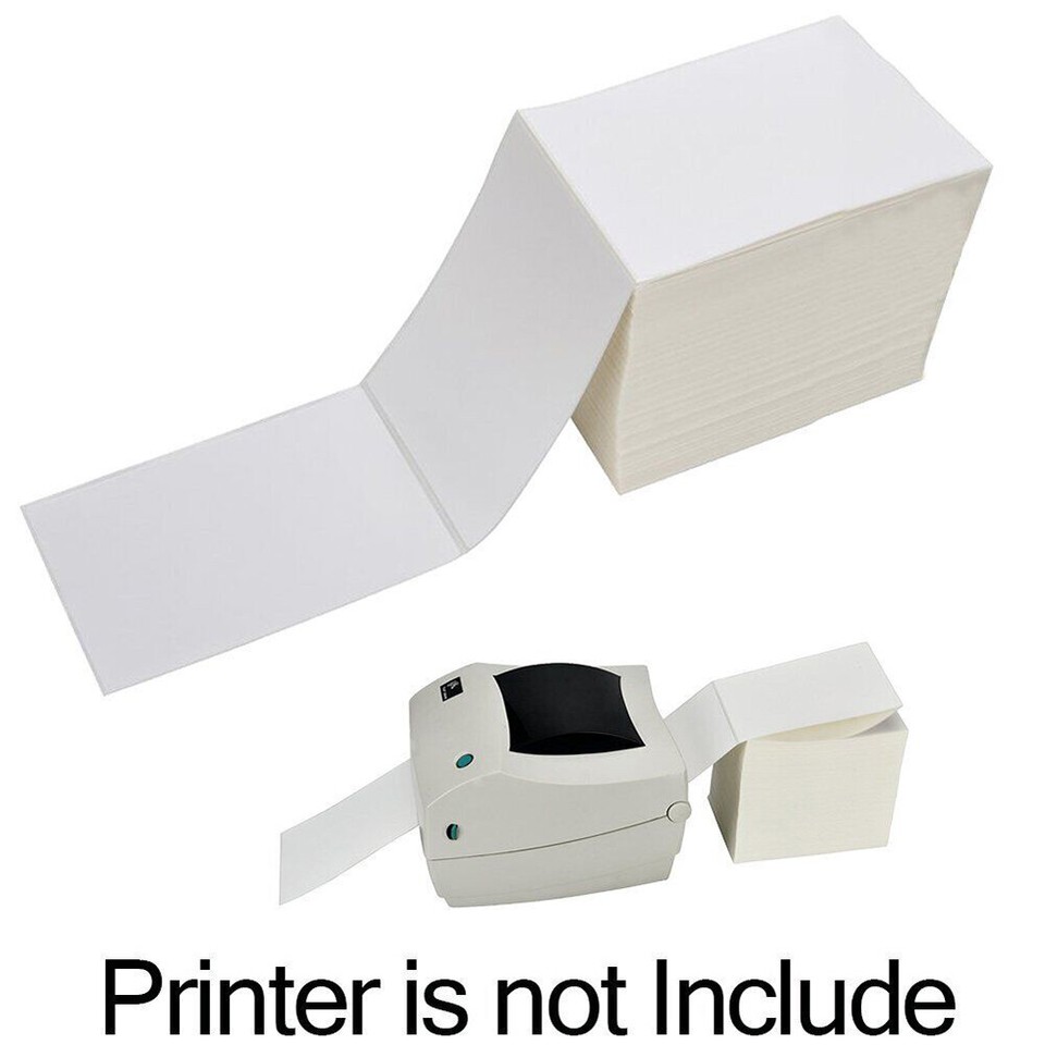 4x6 Fanfold Direct Thermal Shipping Labels Perforated for Zebra & Rollo ...