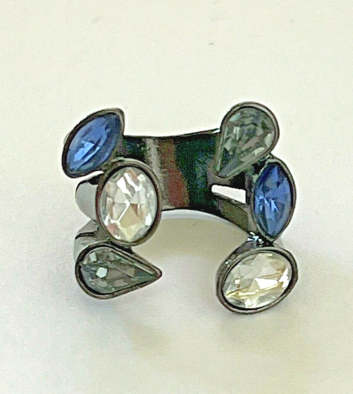 JD5123 UNIQUE BLACK TONE METAL MULTI COLOR GEMSTONE RING SIZE 7 | eBay