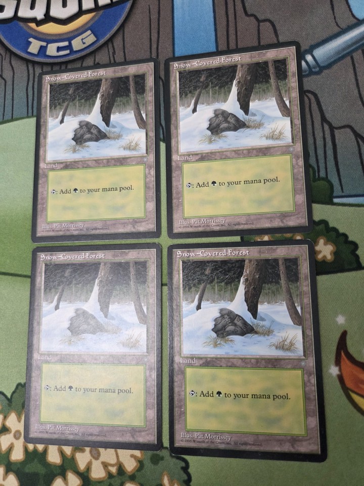 Snow-Covered Forest Lot 4x LP Ice Age EDH Cube Budget Staples | eBay