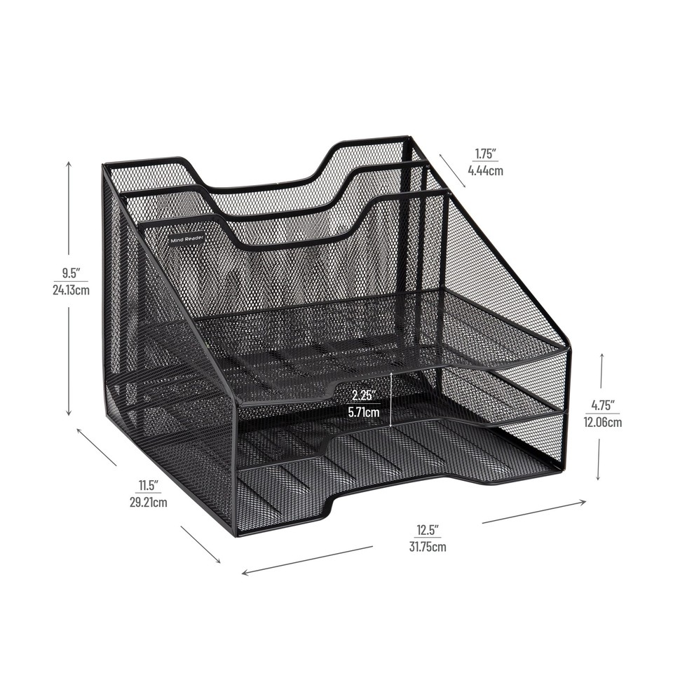 Metal Desktop Organizer, 12.5x11.5x9.5", Black | eBay