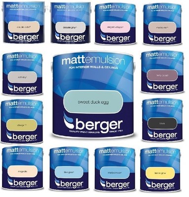 Berger Matt Walls & Ceilings Emulsion Paint 2.5L Smooth finish All ...