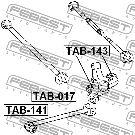 TAB-143 Febest REAR KNUCKLE BUSHING 42304-48010, 42305-48010, 42305 ...