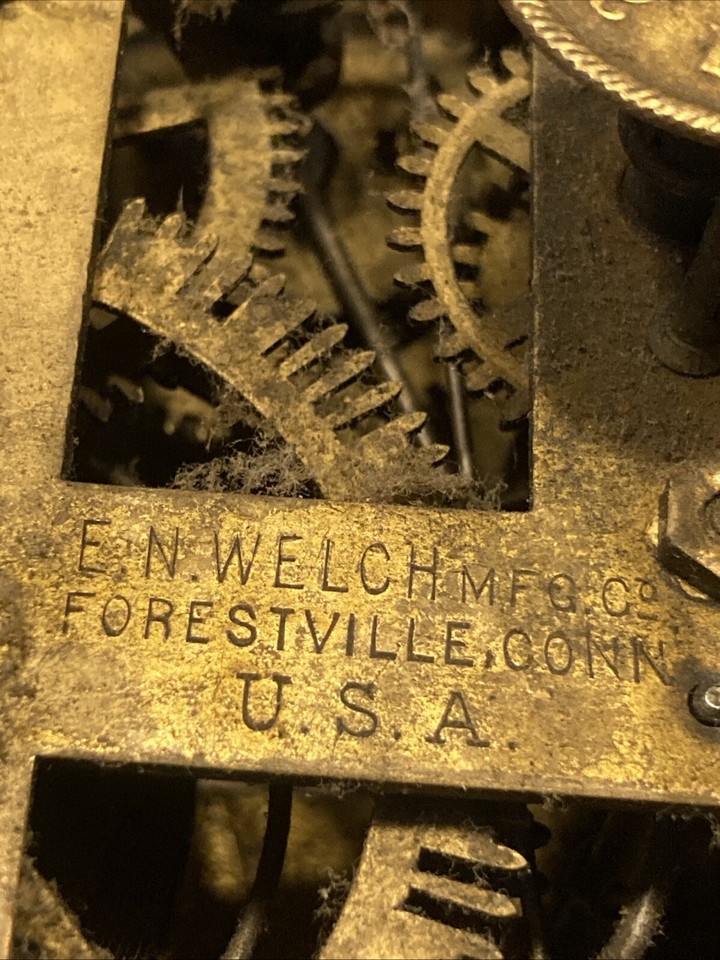 Antique EN Welch Clock Movement and Pendulum Parts or Repair | eBay