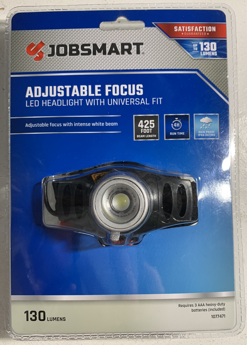 Jobsmart 130 Lumen Adjustable Focus LED Headlight 425 ft Beam Length | eBay
