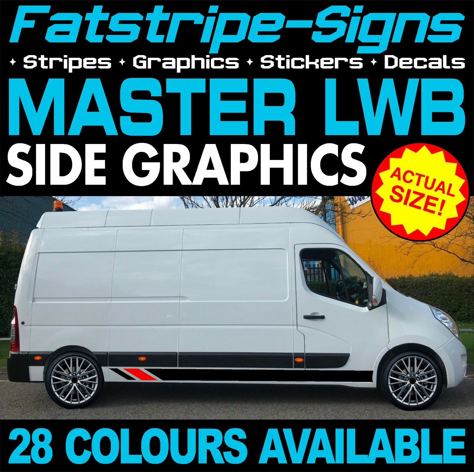 to fit RENAULT MASTER LWB L3 GRAPHICS STICKERS STRIPES DECALS DAY VAN ...