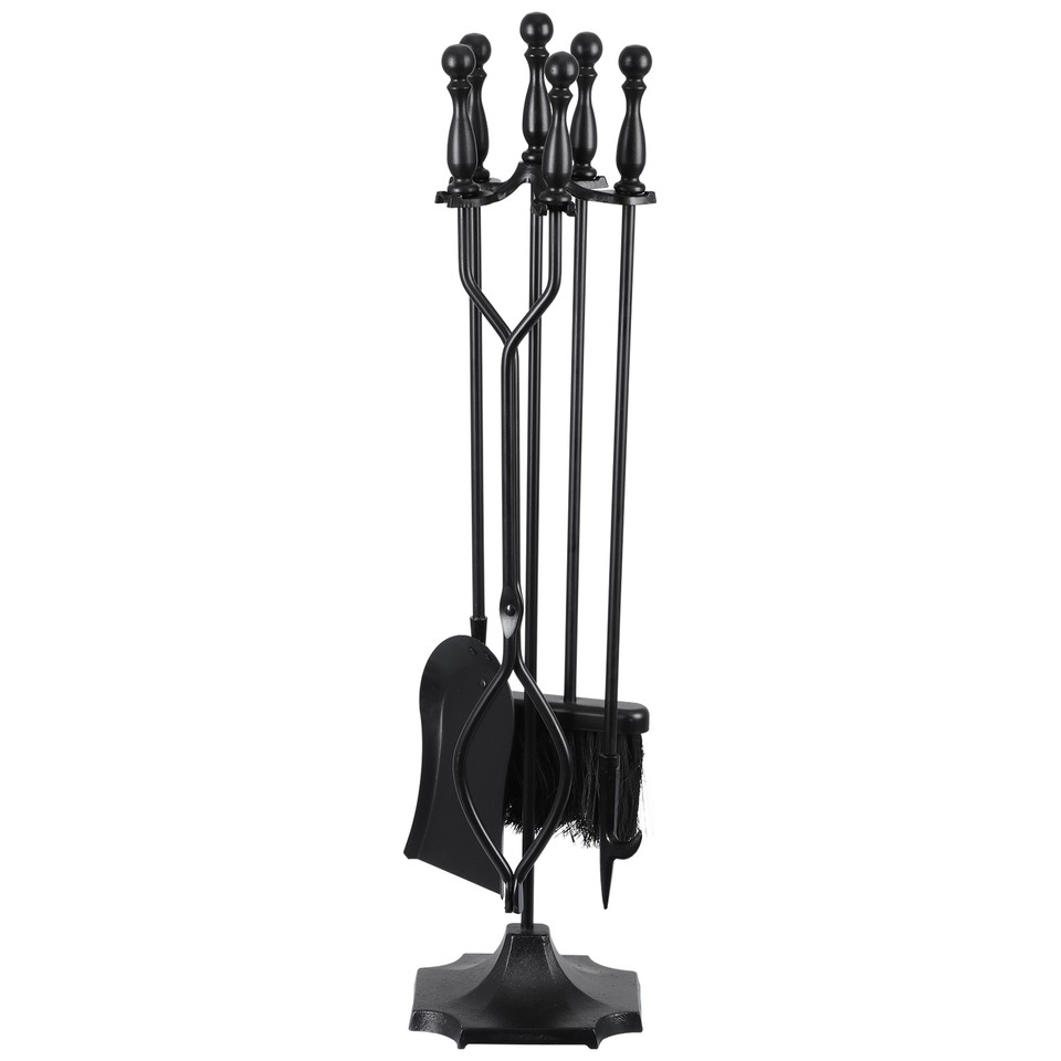 5 PCS Fireplace Tools Set Fireplace Accessories Tools Holder with ...