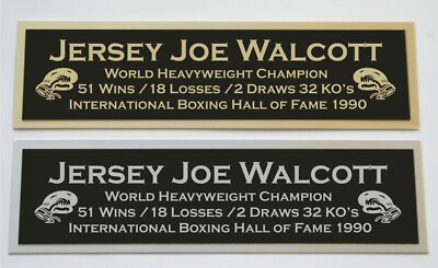 Joe Walcott nameplate for signed boxing gloves trunks photo | eBay