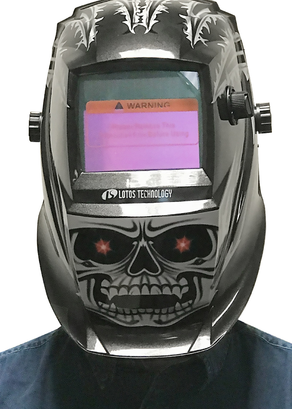 Welding Helmet Demon Skull Lotos Solar Auto Darkening Plasma Cut, Tig ...